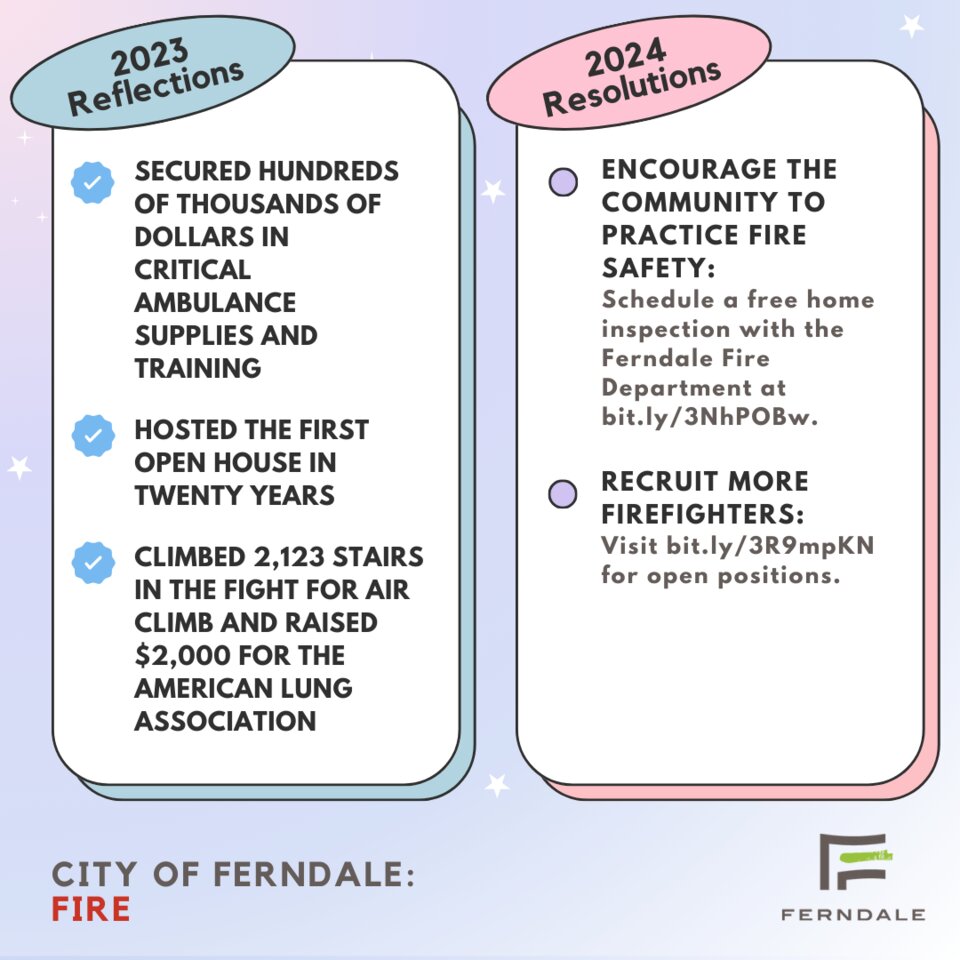 Fire Department Reflections and Resolutions: 2023-2024 - News - Ferndale