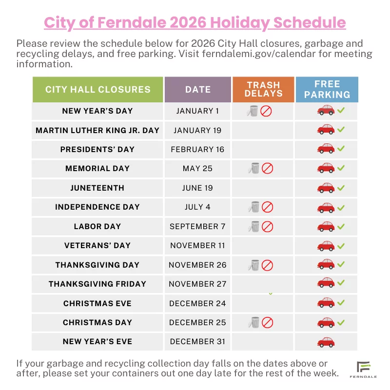 Calendar - Ferndale